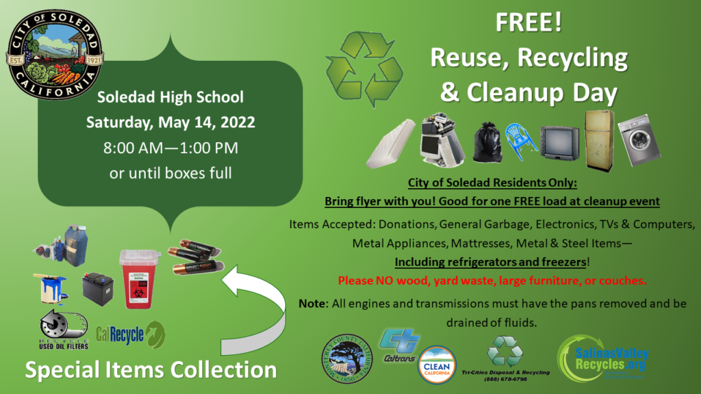 Reuse, Recycling & Cleanup Day - City of Soledad