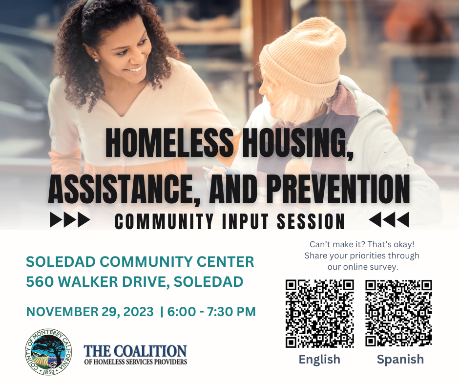 Community Input Session on Homeless Housing, Assistance, and Prevention ...