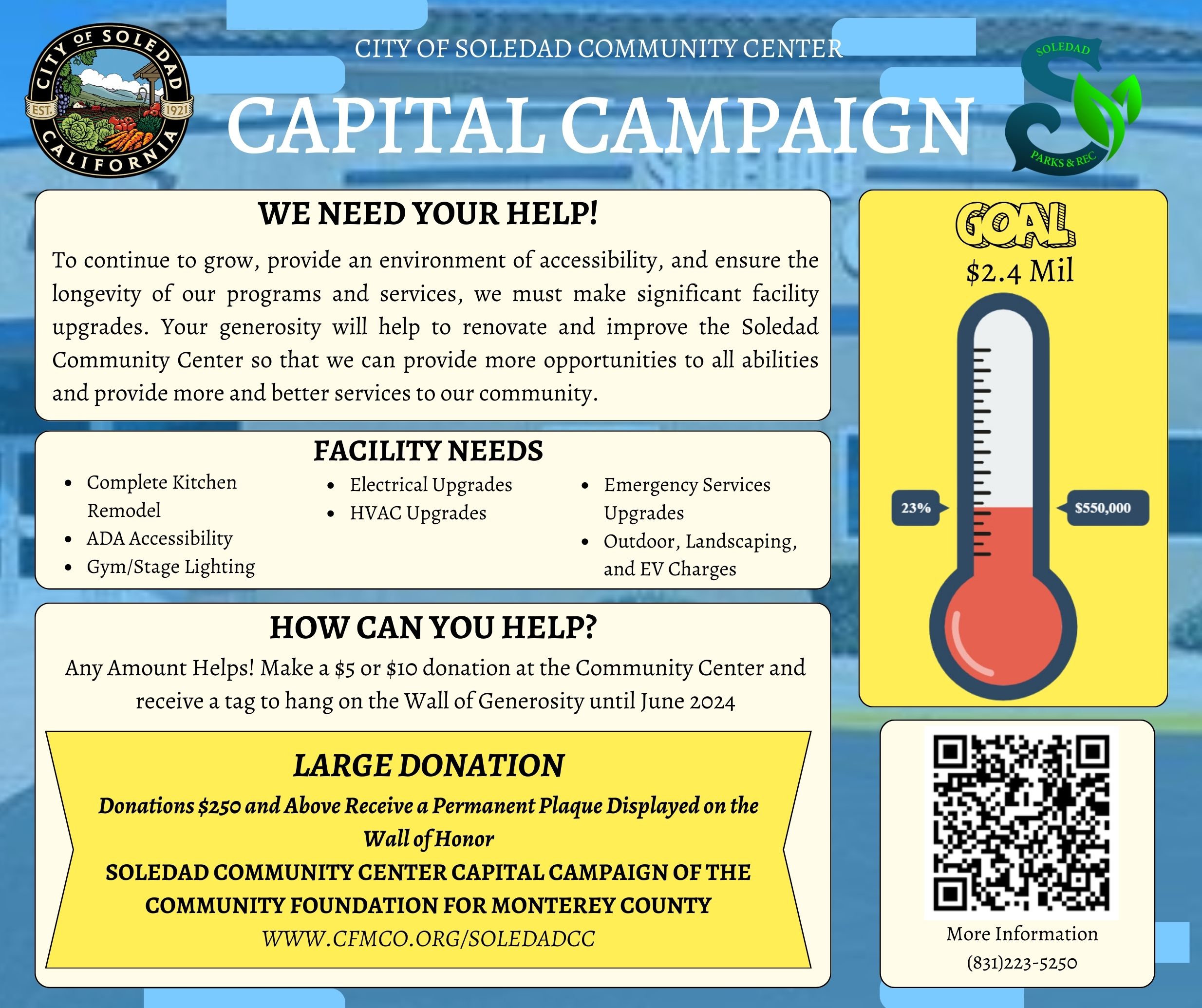 City of Soledad Launches $2.4 Million Campaign for Community Center ...